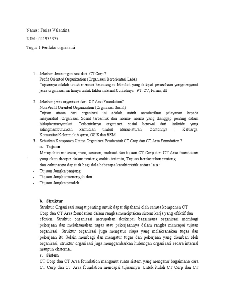 Perilaku Organisasi (Farisa Valentina) | PDF