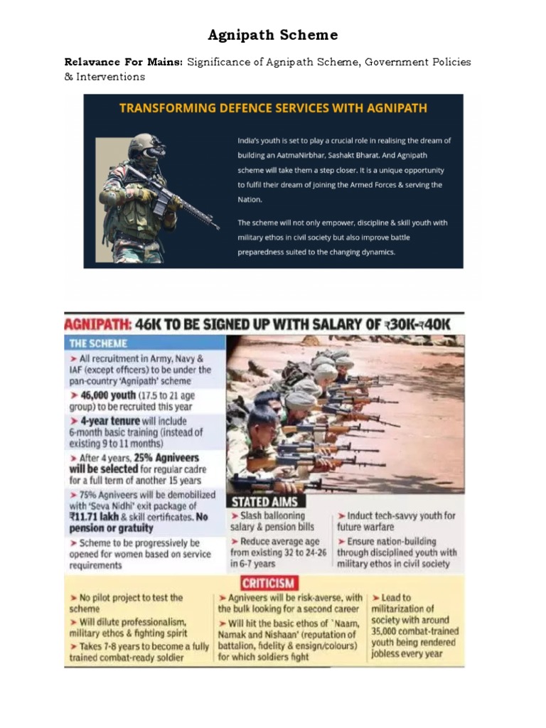 Agnipath Scheme | PDF