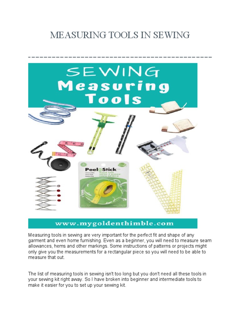 Measuring Tools in Sewing | PDF