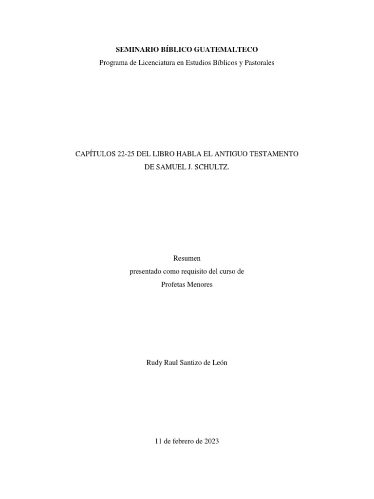 Resumen de capítulos 22-25 del libro Habla el Antiguo Testamento de ...