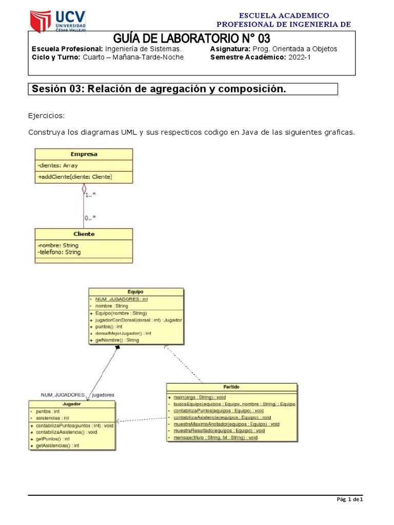 Guía de Laboratorio #03: Sesión 03: Relación de Agregación y ...