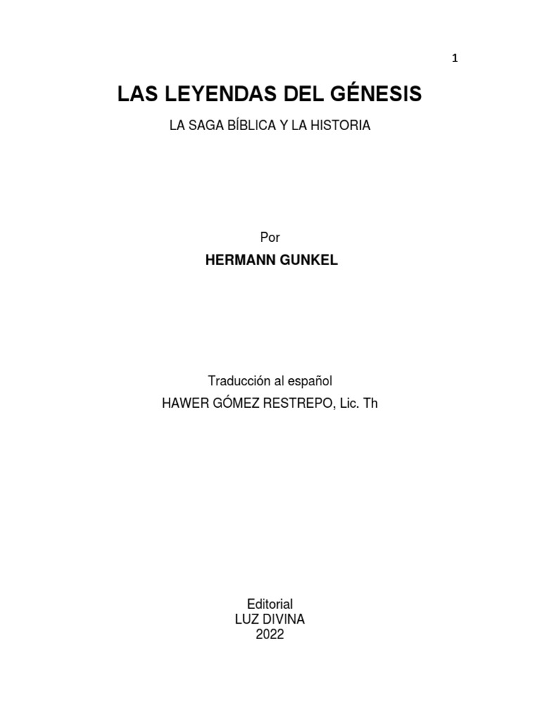 Las Leyendas Del Génesis, Hermann Gunkel | PDF | Libro del Génesis | Jacob
