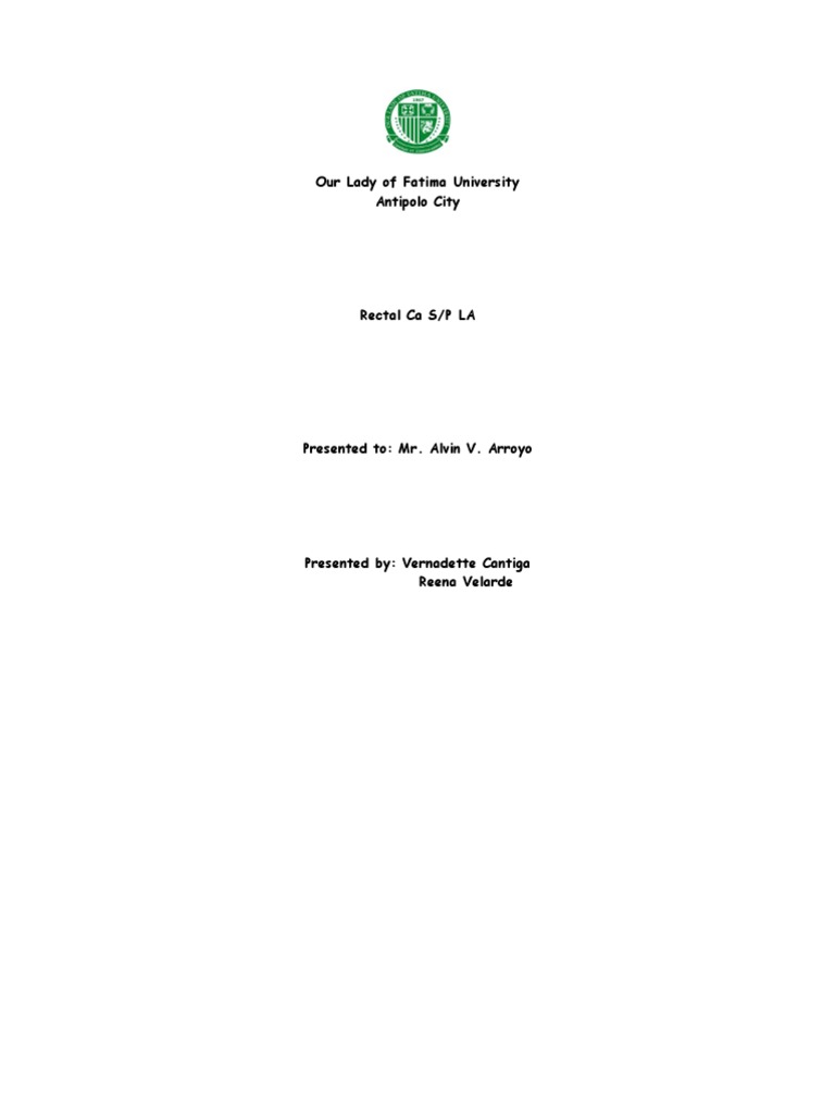 Case Study About Rectal CA | PDF | Gastrointestinal Tract | Cancer