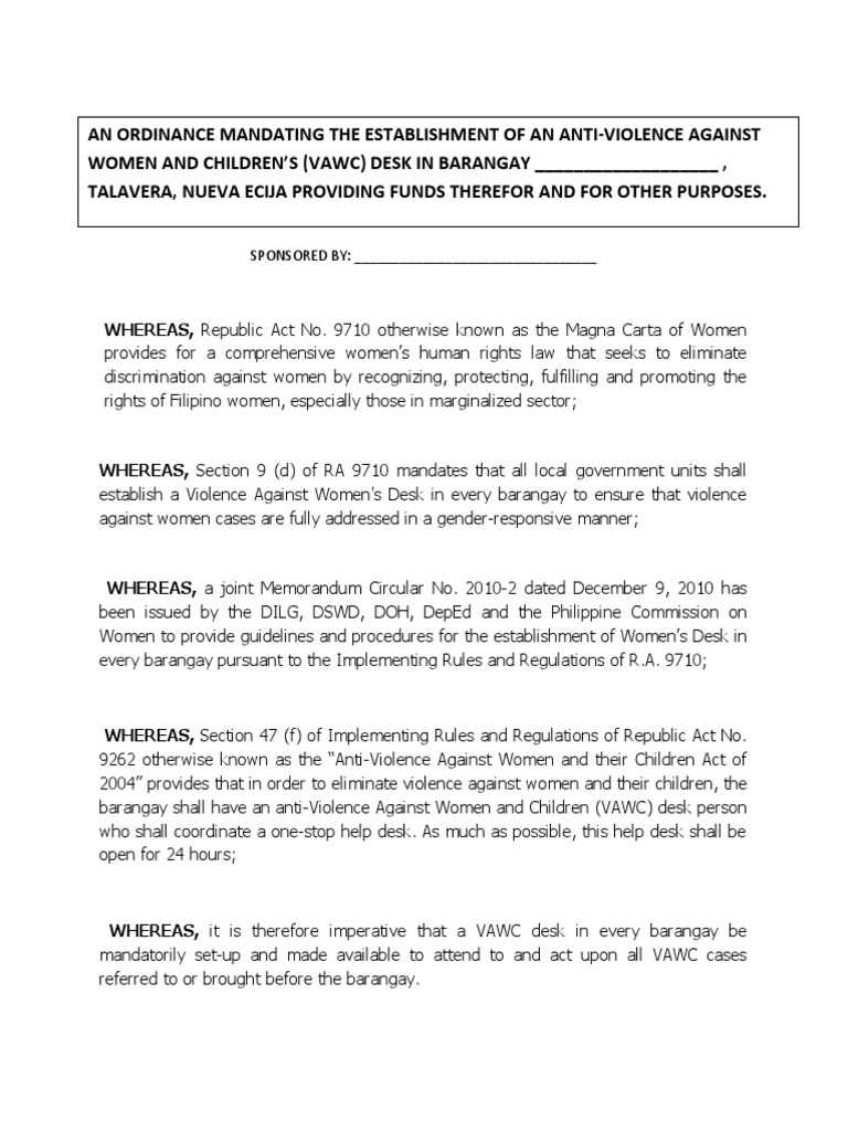 Vawc Eo | PDF | Domestic Violence | Psychological Abuse