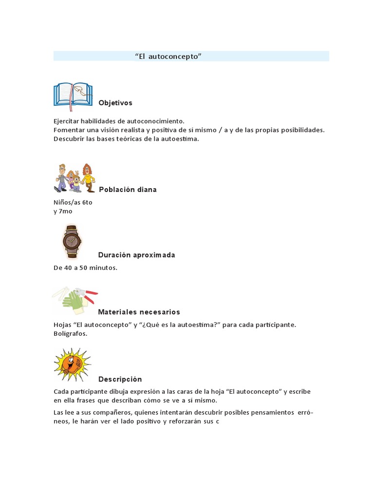 Formato de Autoconcepto | PDF | Autoestima | Conceptos psicologicos