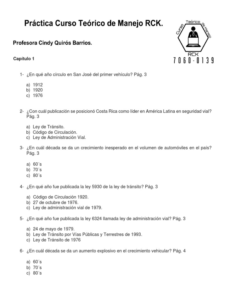 Práctica Manual Del Conductor | PDF | Peatonal | Multa (pena)