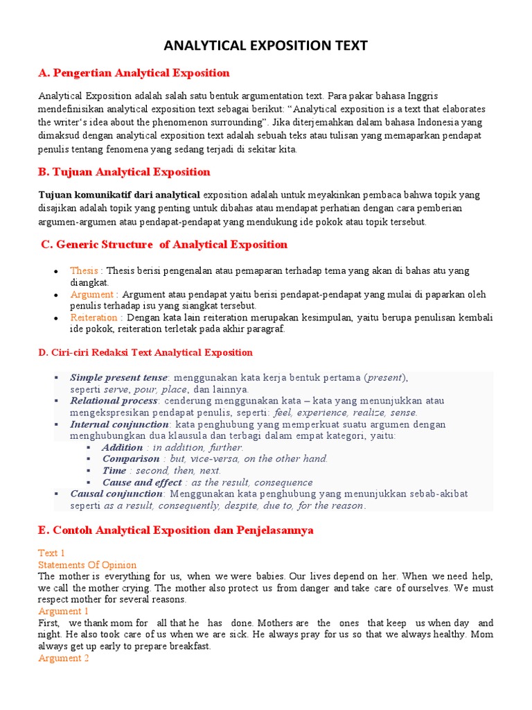 Analytical Exposition Text KD 3.22 | PDF