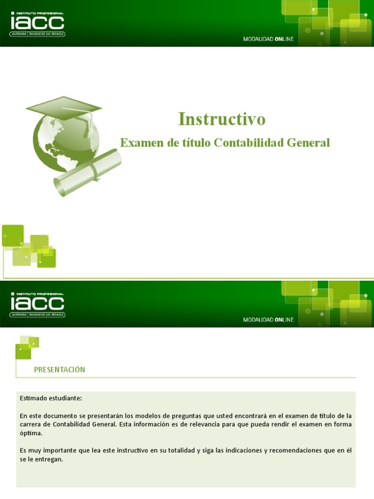 Instructivo: Examen de Título Contabilidad General | PDF