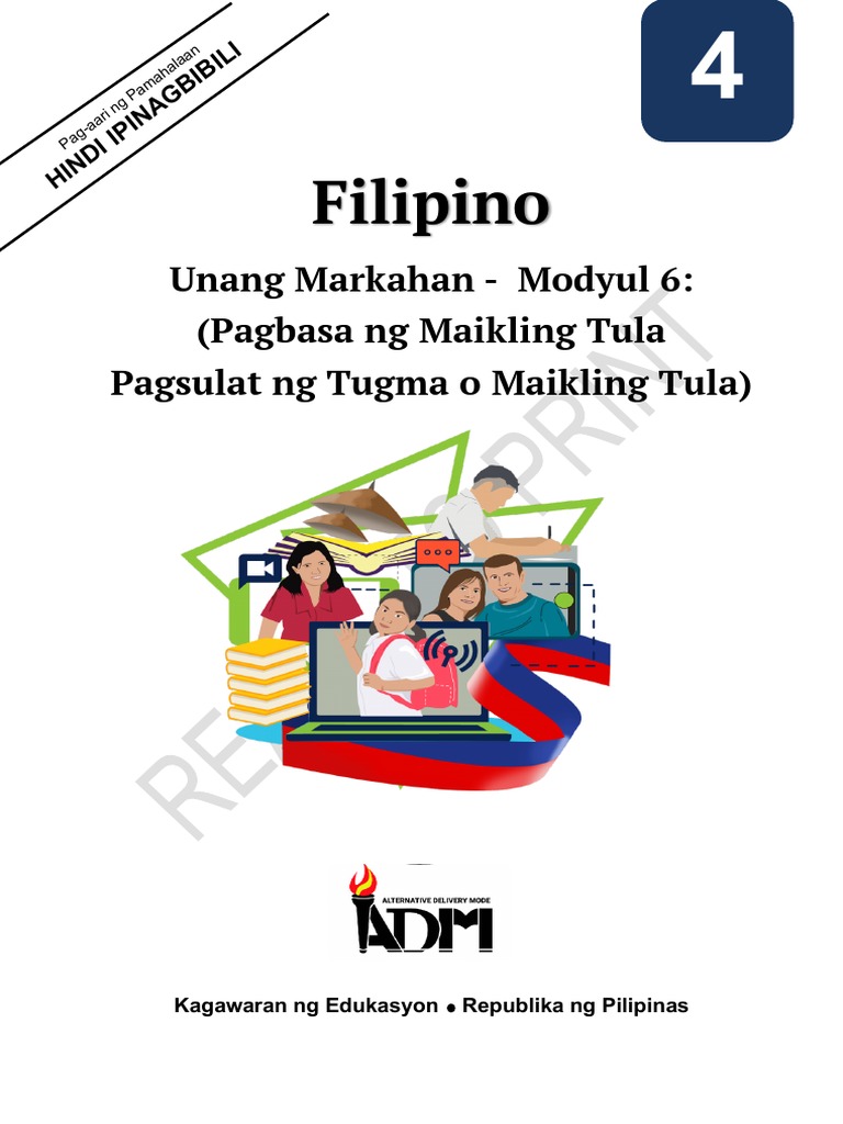 Fil4 - Q1 - Mod6 - Pagbasangmaiklingtulapagsulat NG Tugma o Maikling ...