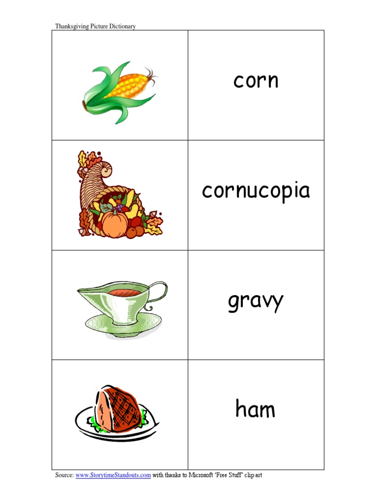 Thanksgiving Picture Dictionary | PDF