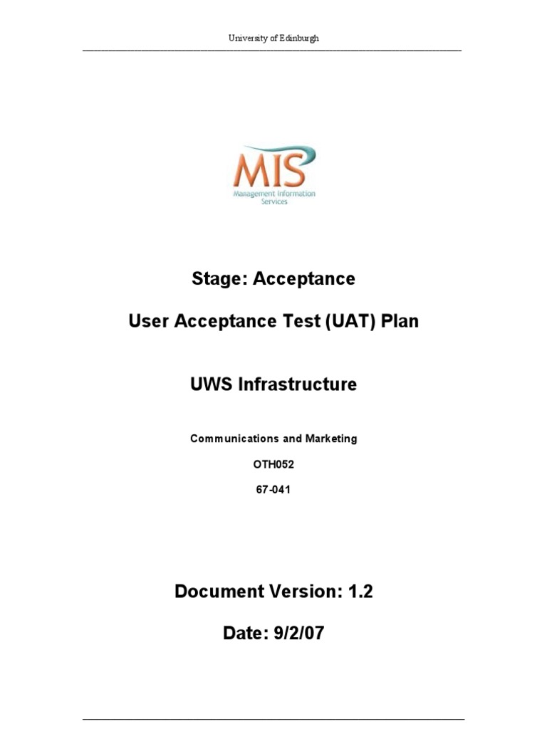 User Acceptance Test Plan | PDF | Web Server | Internet & Web