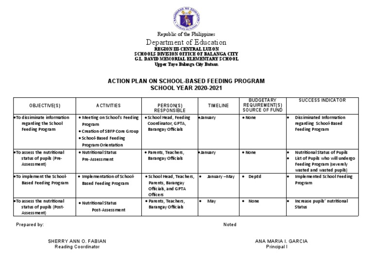 ACTION-PLAN-ON-Feeding Program | PDF