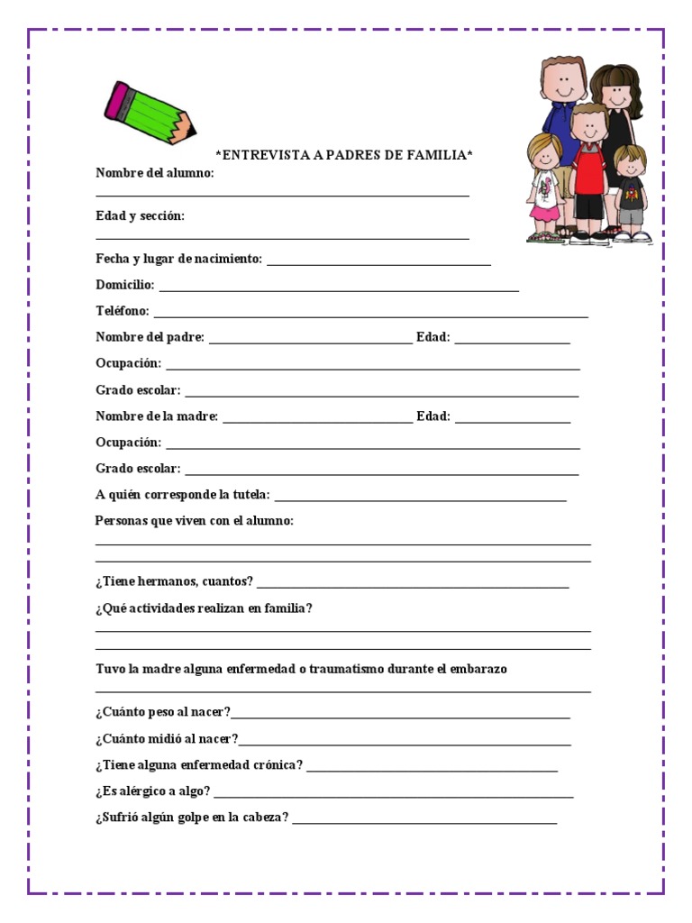 Entrevista a Padres de Familia Escolar | PDF | Desarrollo humano