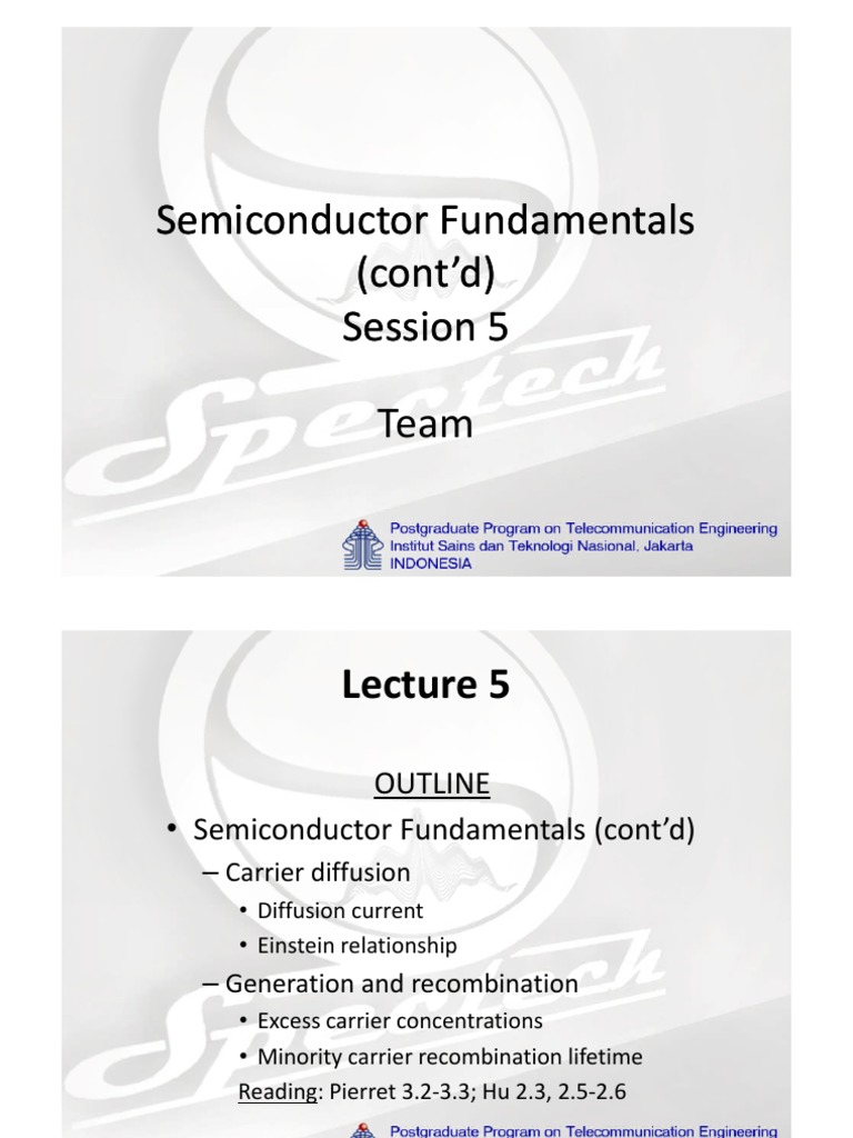 Lecture5 Semiconductor Fundamentals | PDF
