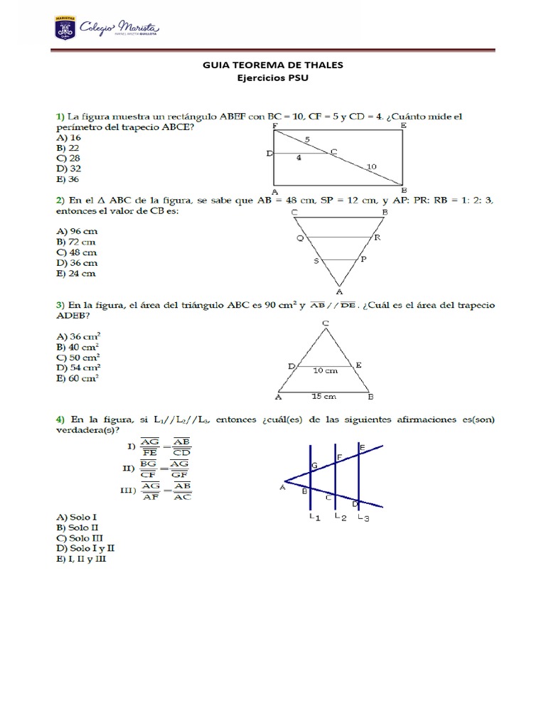 Ejercicios Thales PSU | PDF