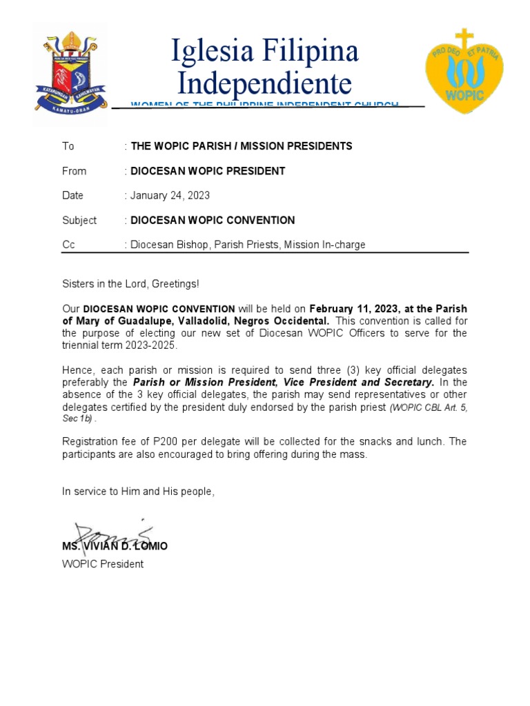 Wopic 2023 Convention | PDF