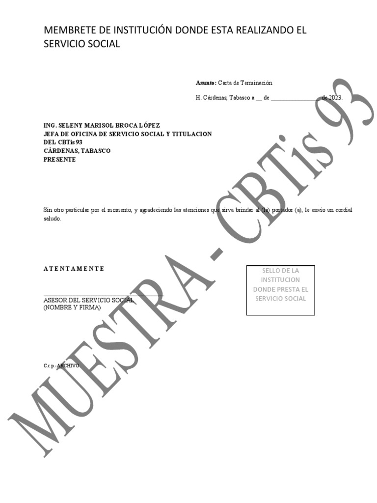 6.ejemplo Carta Terminacion | PDF