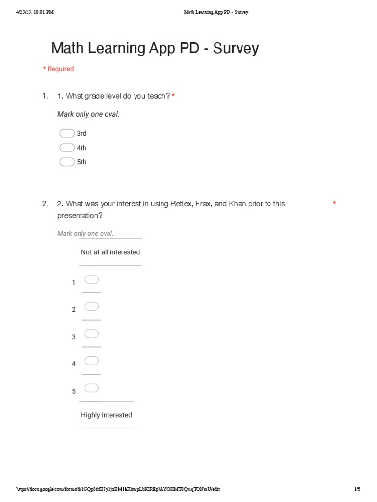Math Learning App PD - Google Form Survey | PDF Math Learning App PD - Google Form Survey | PDF