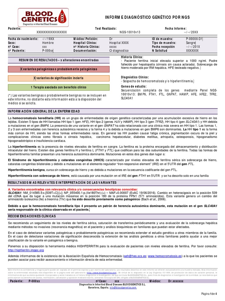 Genetic Diagnosis NGS Report | PDF | Medicina | Especialidades Medicas