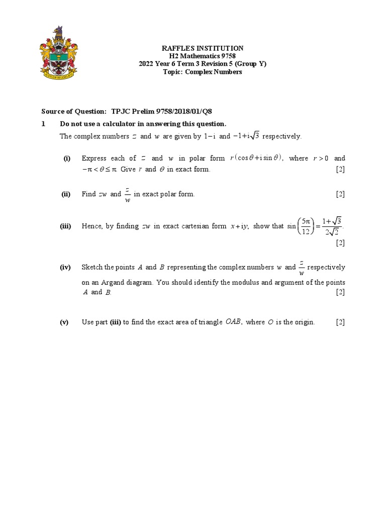 Complex Numbers GrpY Qns | Download Free PDF | Complex Number ...