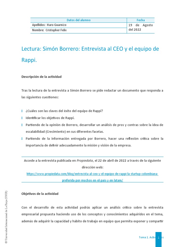 Tarea de Fundador de Rappi-1 | PDF | Aplicación movil