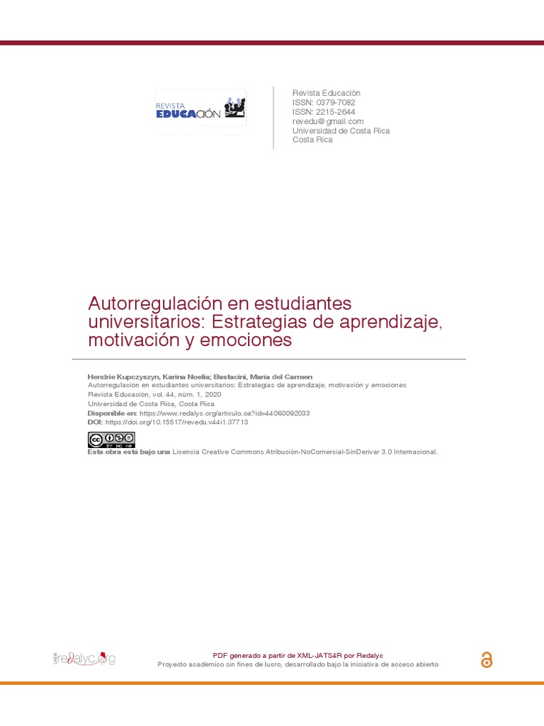 Autorregulación en Estudiantes Universitarios: Estrategias de ...