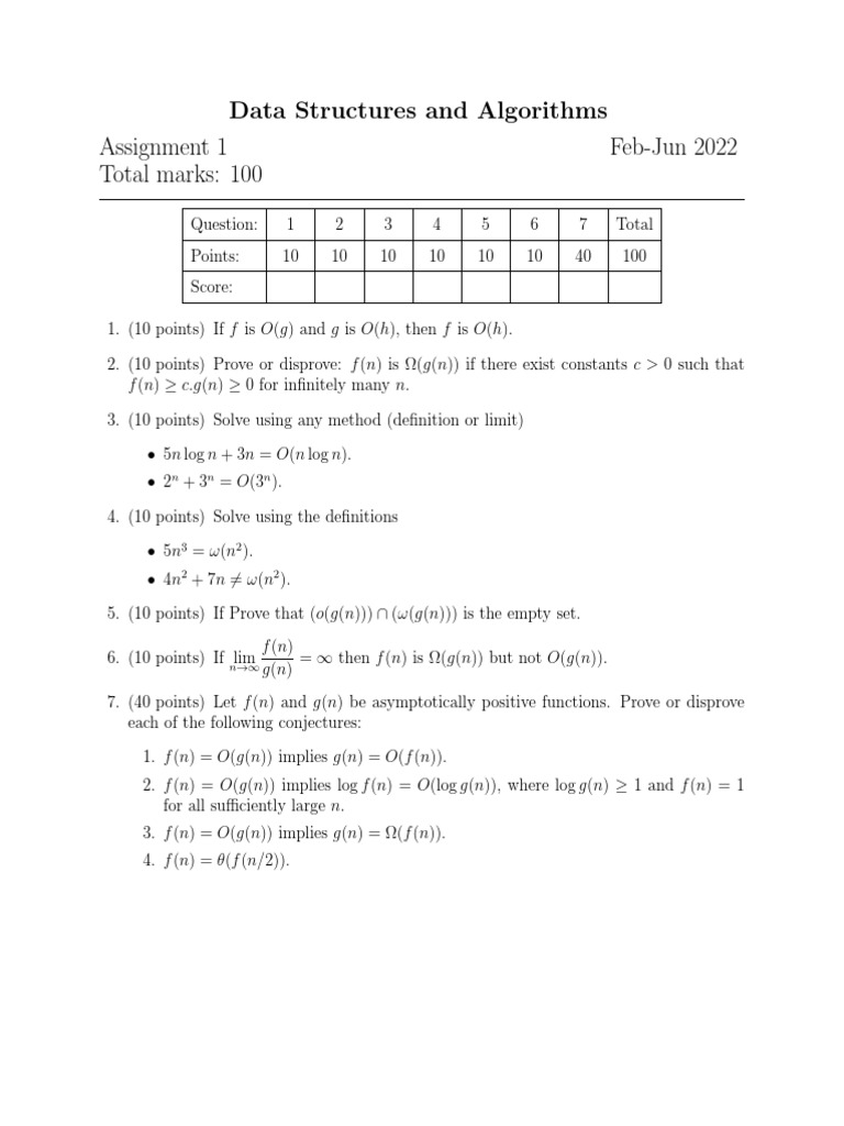 Data Structures And Algorithms Assignment 01 Sai University 2022 2023 Pdf