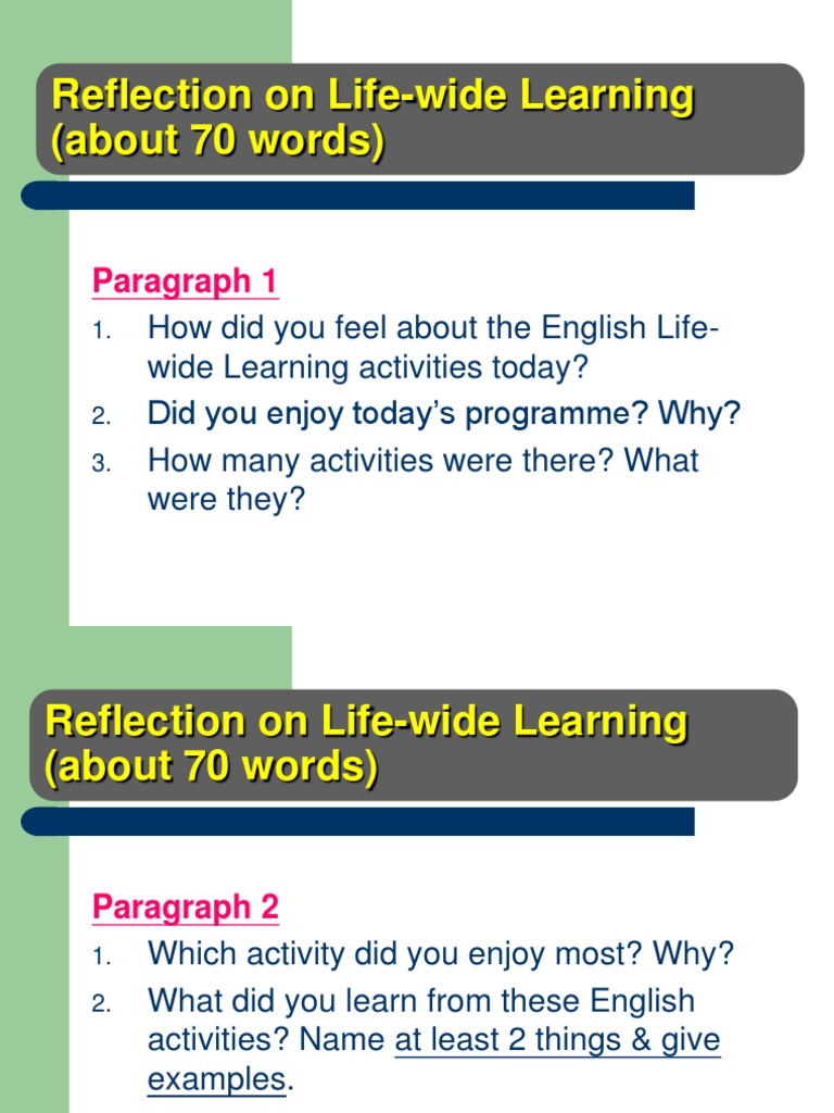 Student Reflections on Learning Activities | PDF