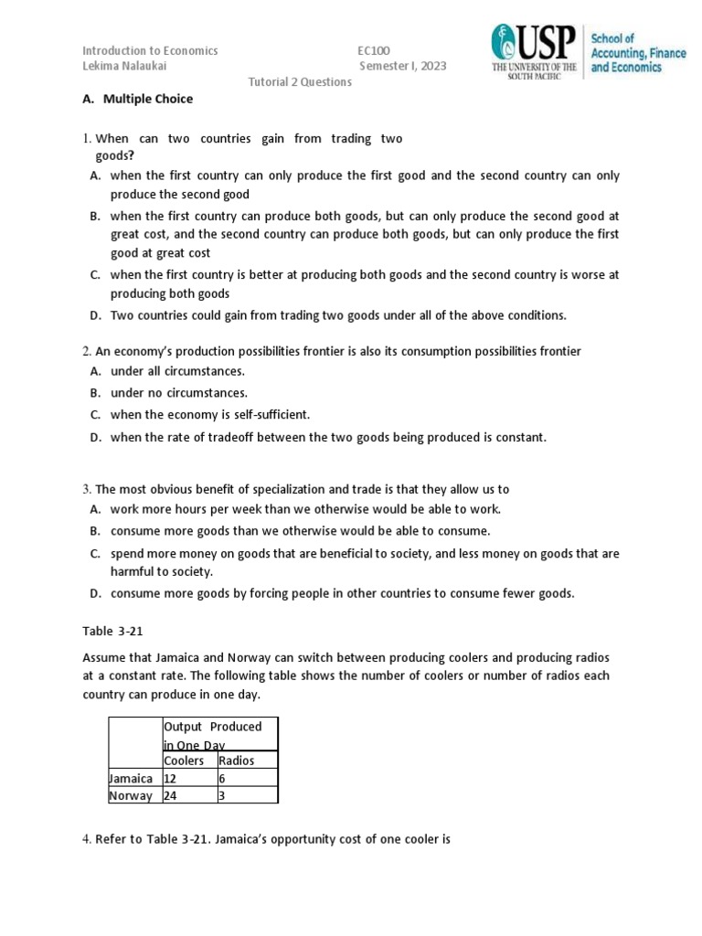 Tutorial 2 Questions | PDF