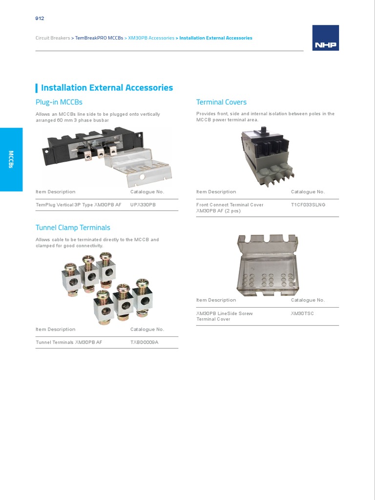 Installation External Accessories: Plug-In Mccbs Terminal Covers | PDF ...
