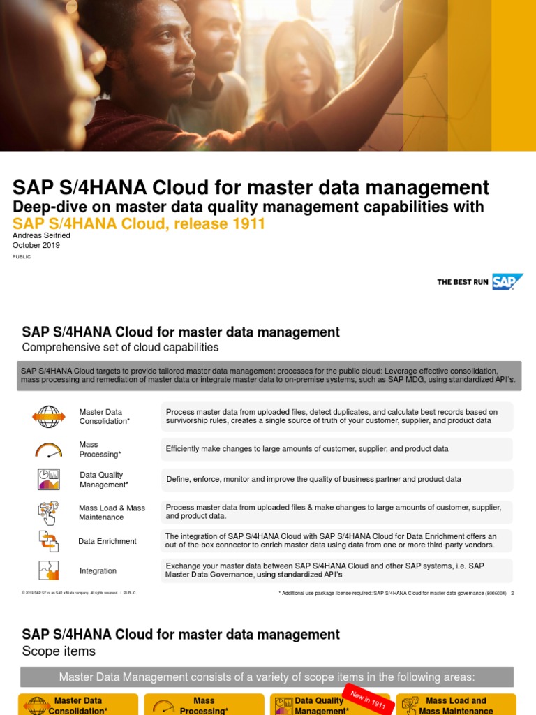 SAP S4 HANA Cloud For Master Data Management | PDF | Data Quality | Data
