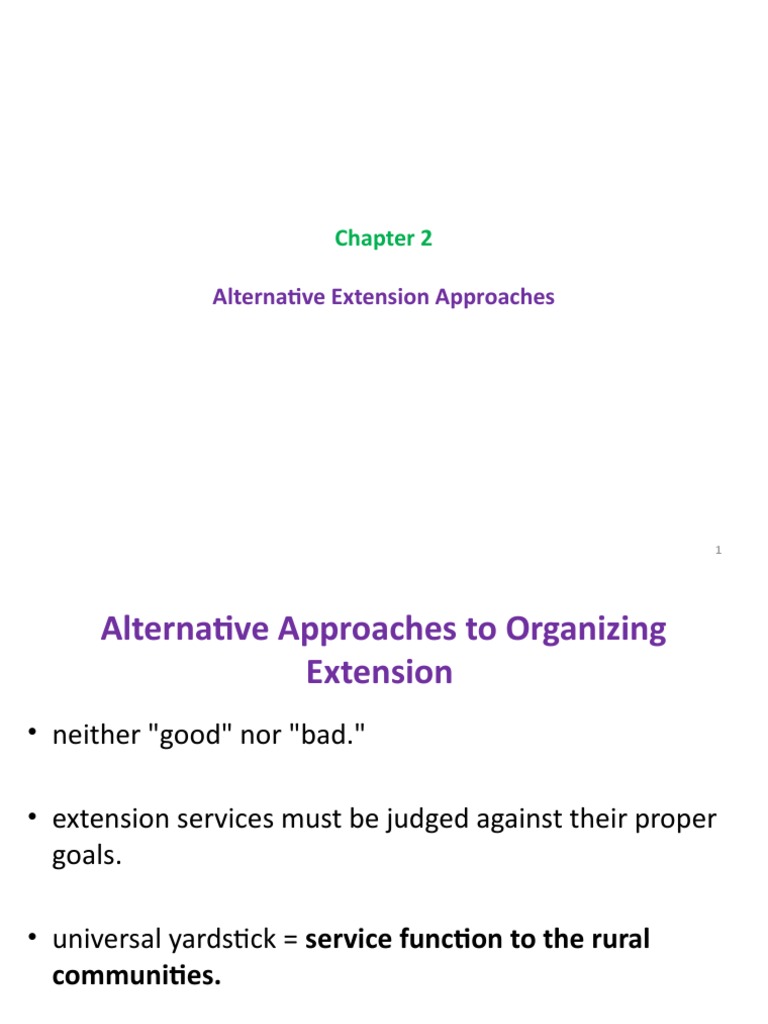 Alternative Extension Approaches | PDF | Innovation | Agriculture