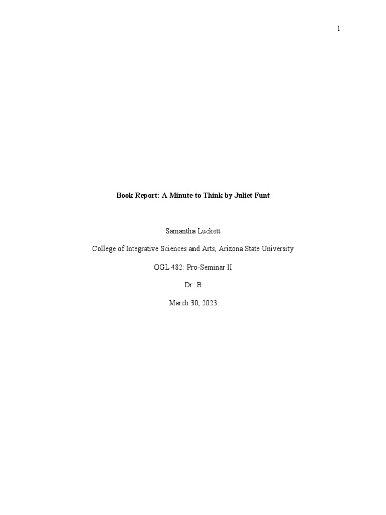 A Minute to Think: Leadership Insights | PDF