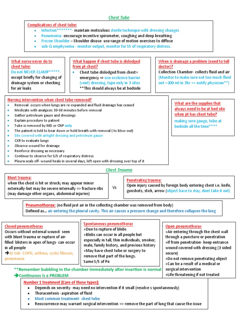 Med Surg Notes 3 | PDF | Injury | Thorax