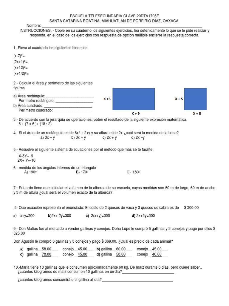 Ejercicios Matematicas | PDF | Matemática Elemental | Matemáticas