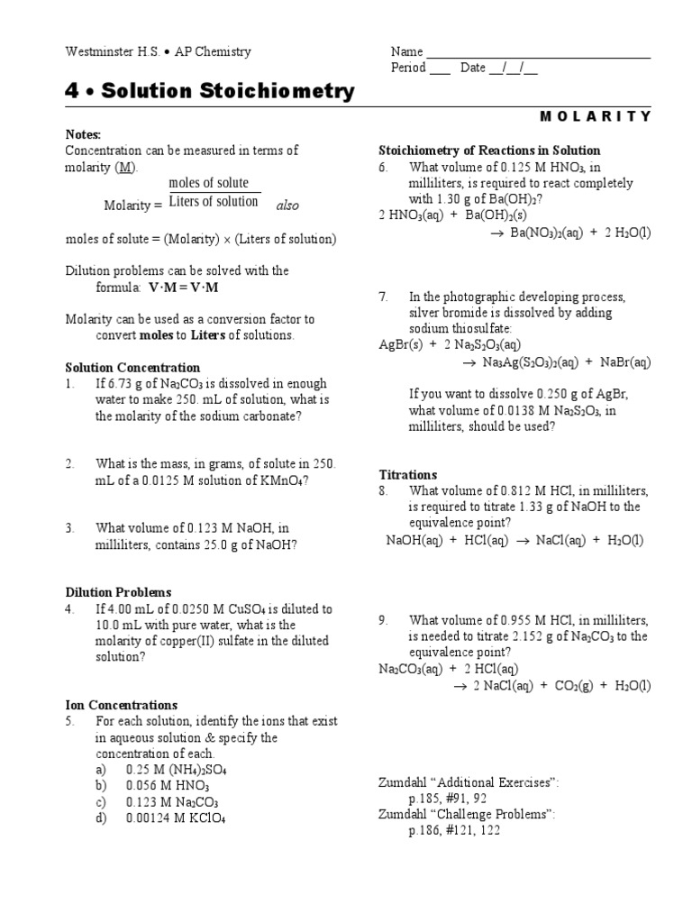 Molarity Practice | PDF | Sodium Carbonate | Sodium Hydroxide