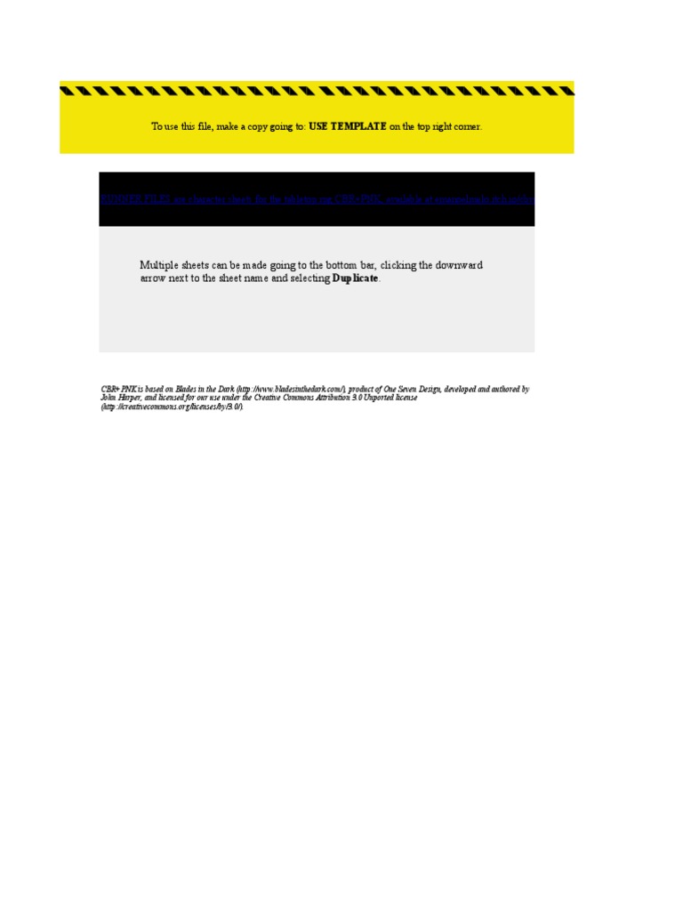 CBR+PNK Runner Sheets (Public) | PDF | Military Science | Military ...
