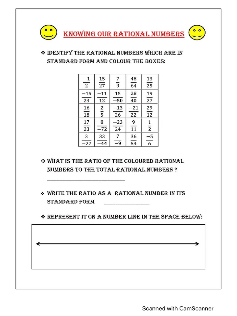 Rational Numbers Activity | PDF