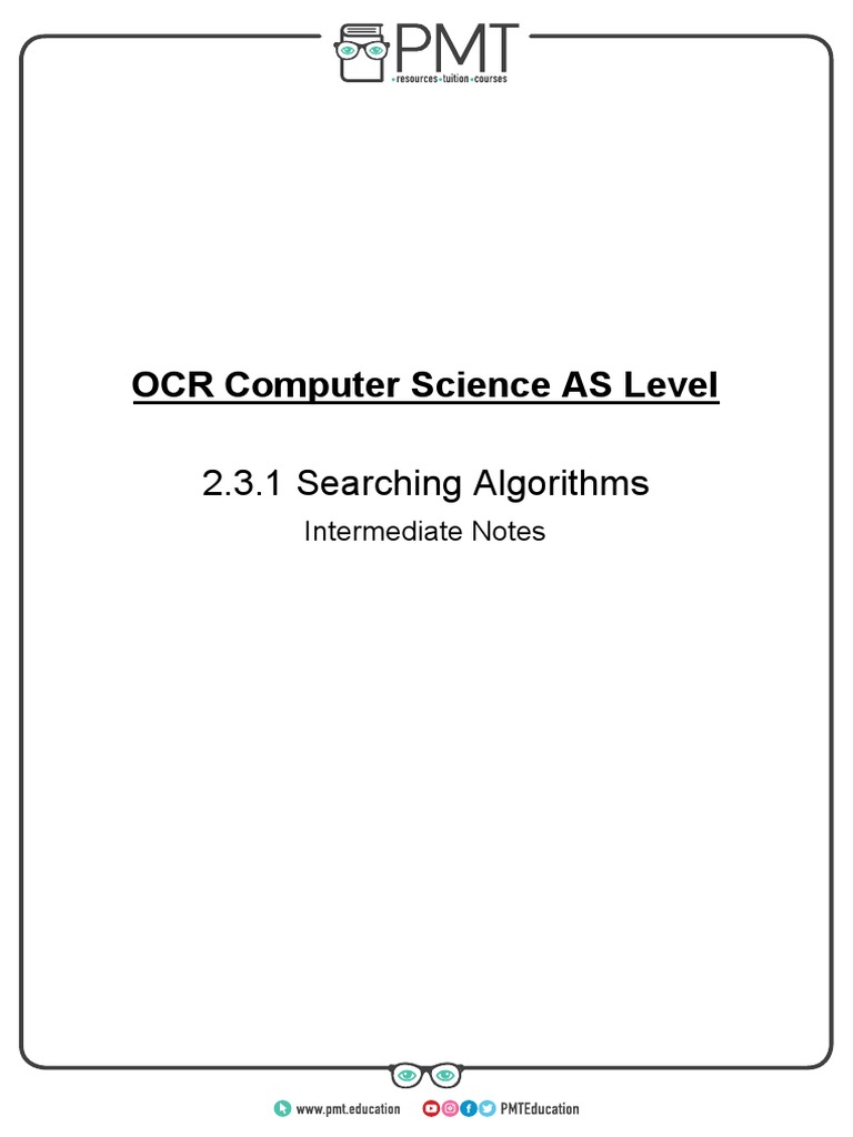 234 Searching Algorithms Pdf Algorithms Computer Programming