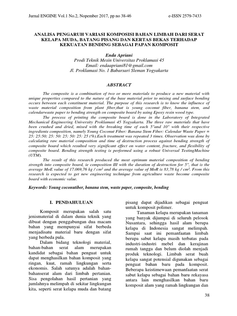 Analisa Pengaruh Variasi Komposisi Bahan 58f69545 | PDF | Building ...