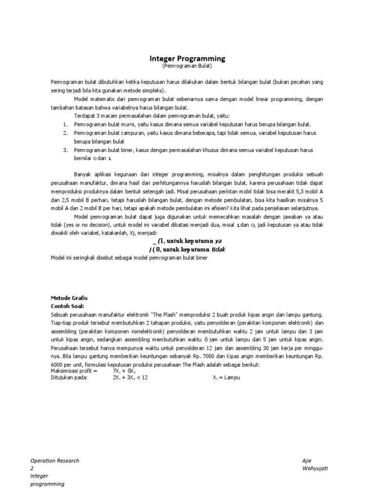 Integer Programming | PDF Integer Programming | PDF