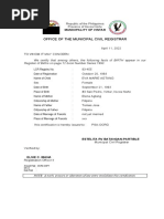 Main - Form 102 Certificate Live Birth | PDF