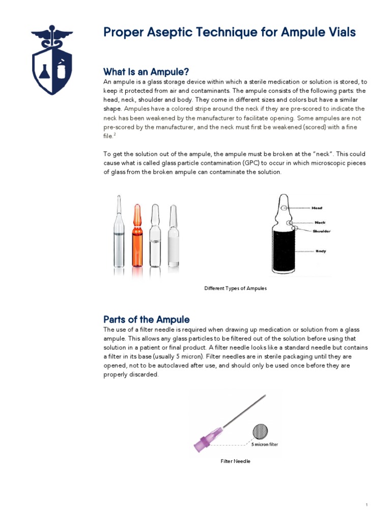 Proper Aseptic Technique Ampules | PDF | Wellness