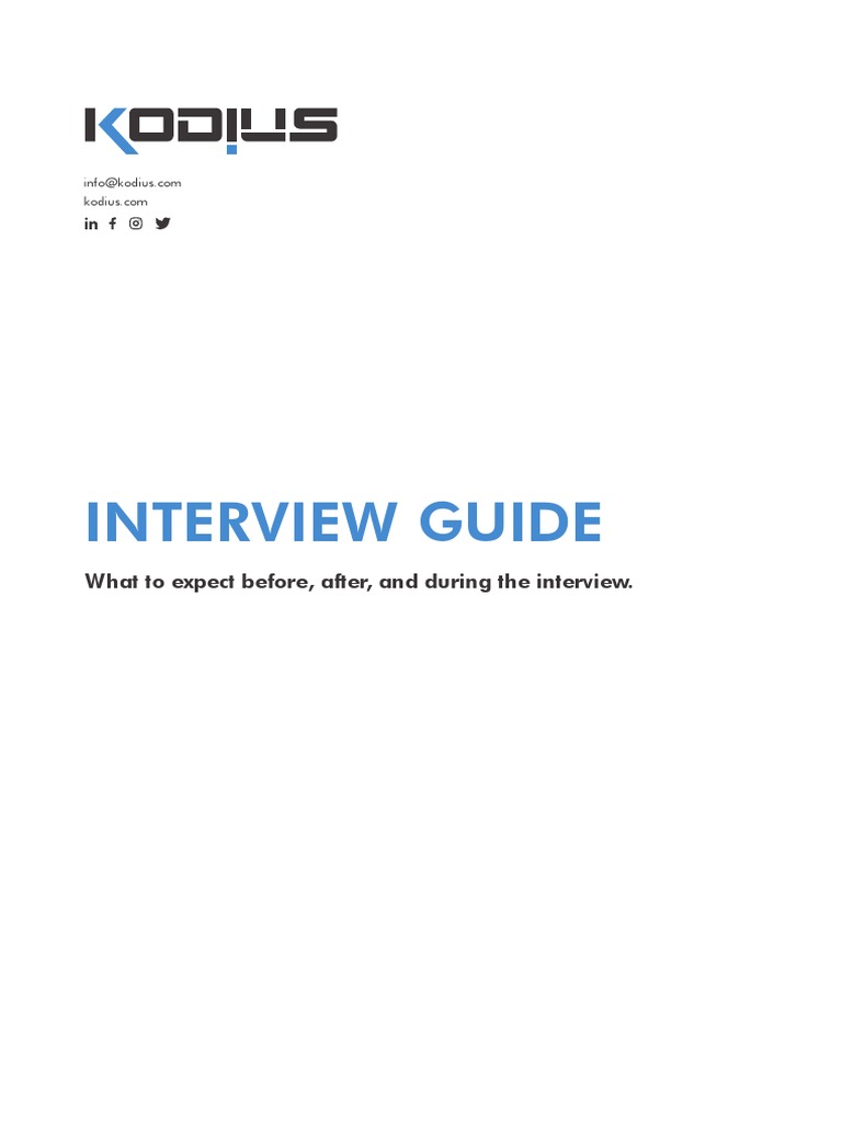Kodius Interview Preparation Guide | PDF | Experience | Object Oriented Programming