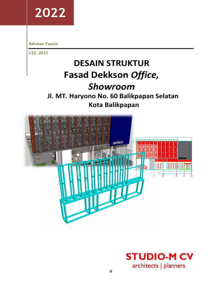 Laporan Desain Struktur Workshop Fasad Dekkson - Comb | PDF