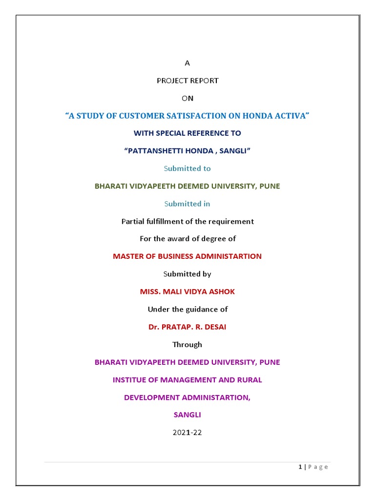 RM Mini Project | Download Free PDF | Customer Satisfaction | Sampling ...