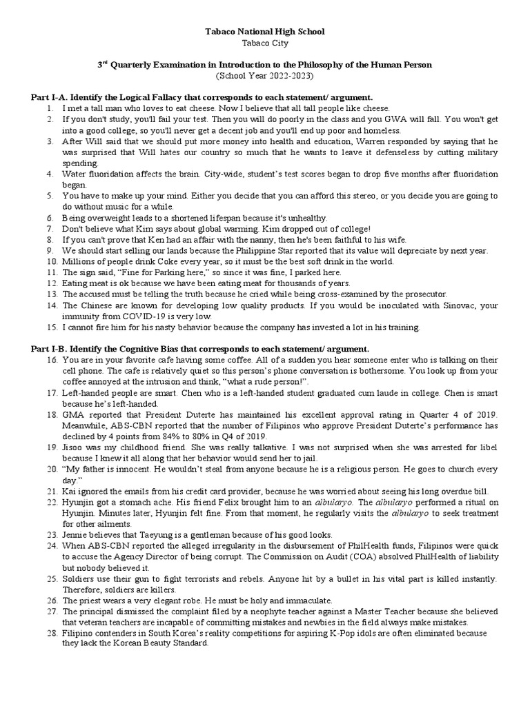 Philo Exam | PDF | Soul