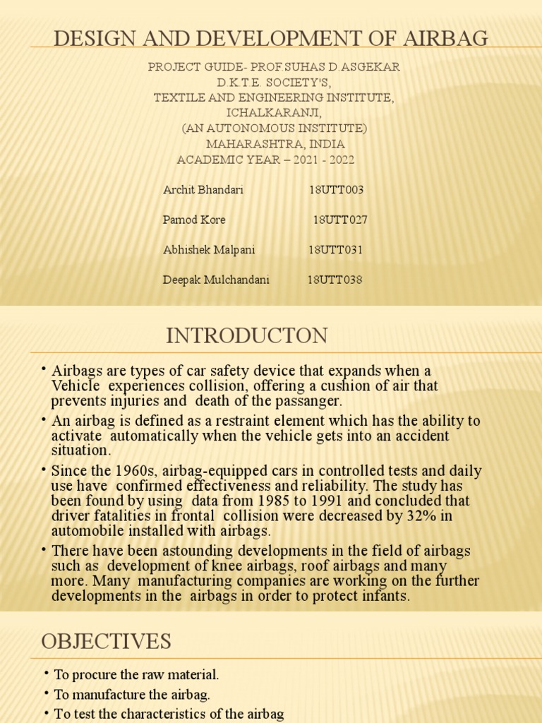 2 Format For Project Phase - Ii - Second Review | PDF | Airbag | Textiles