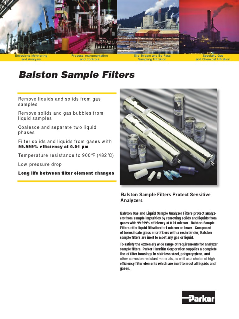 Balston Sample Filters | PDF | Adsorption | Filtration