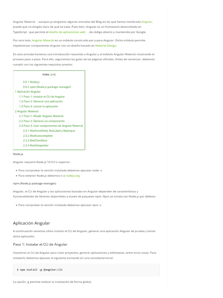 Introducción A Angular Material | PDF | Desarrollo de software ...